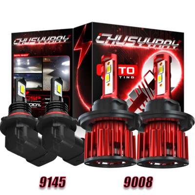 LED Headlight Hi/Lo + Fog Light Bulbs Combo 4x For Mitsubishi Raider ...