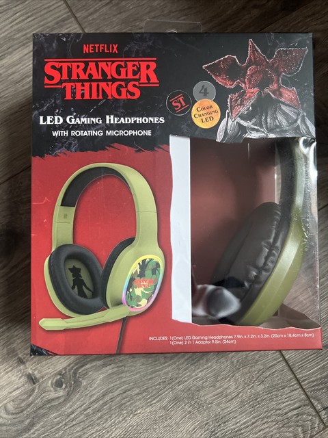 Netflix Stranger Things LED Green Color Changing Gaming Headphones ...