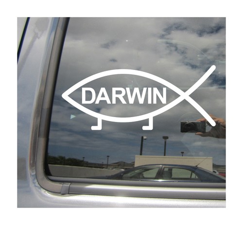 Ichthys Ichthus Darwin Evolution Fish Funny Car Window Vinyl Decal ...