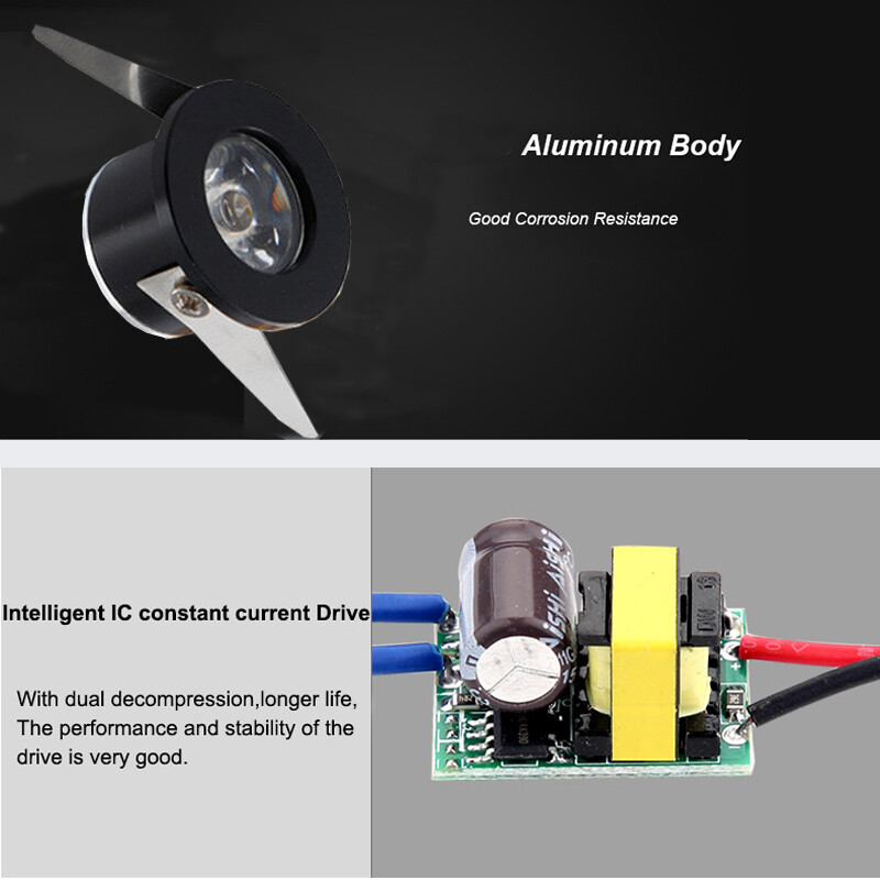 3W Mini LED Downlight Recessed Ceiling Light Lamp Spotlight & Driver ...