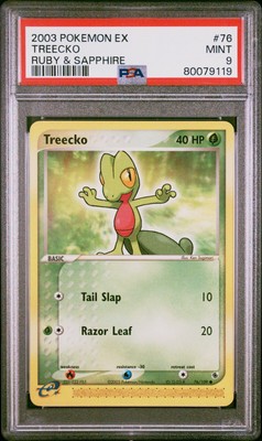 PSA 9 MINT - Treecko - 76/109 Ex Ruby & Sapphire Pokemon Card | eBay