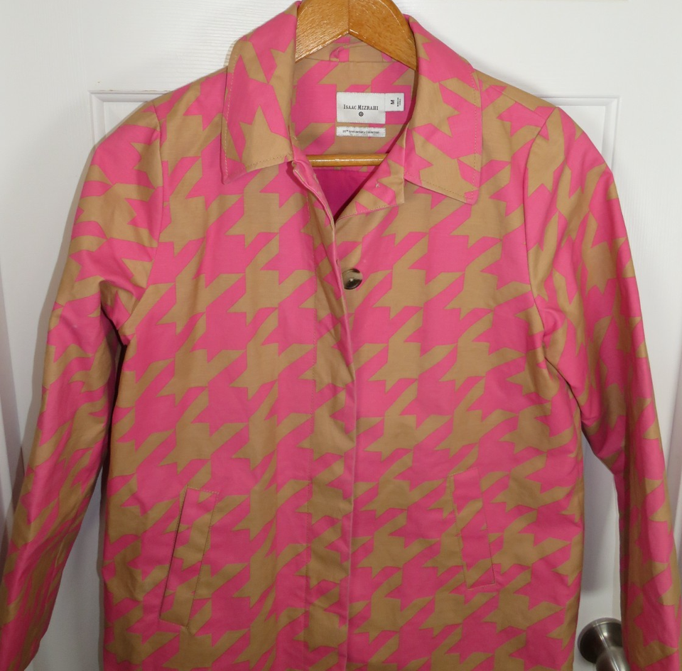Isaac Mizrahi x Target Pink Tan Houndstooth Trench 20th Anniversary ...