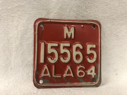 Vintage 1964 Alabama Motorcycle License Plate | eBay