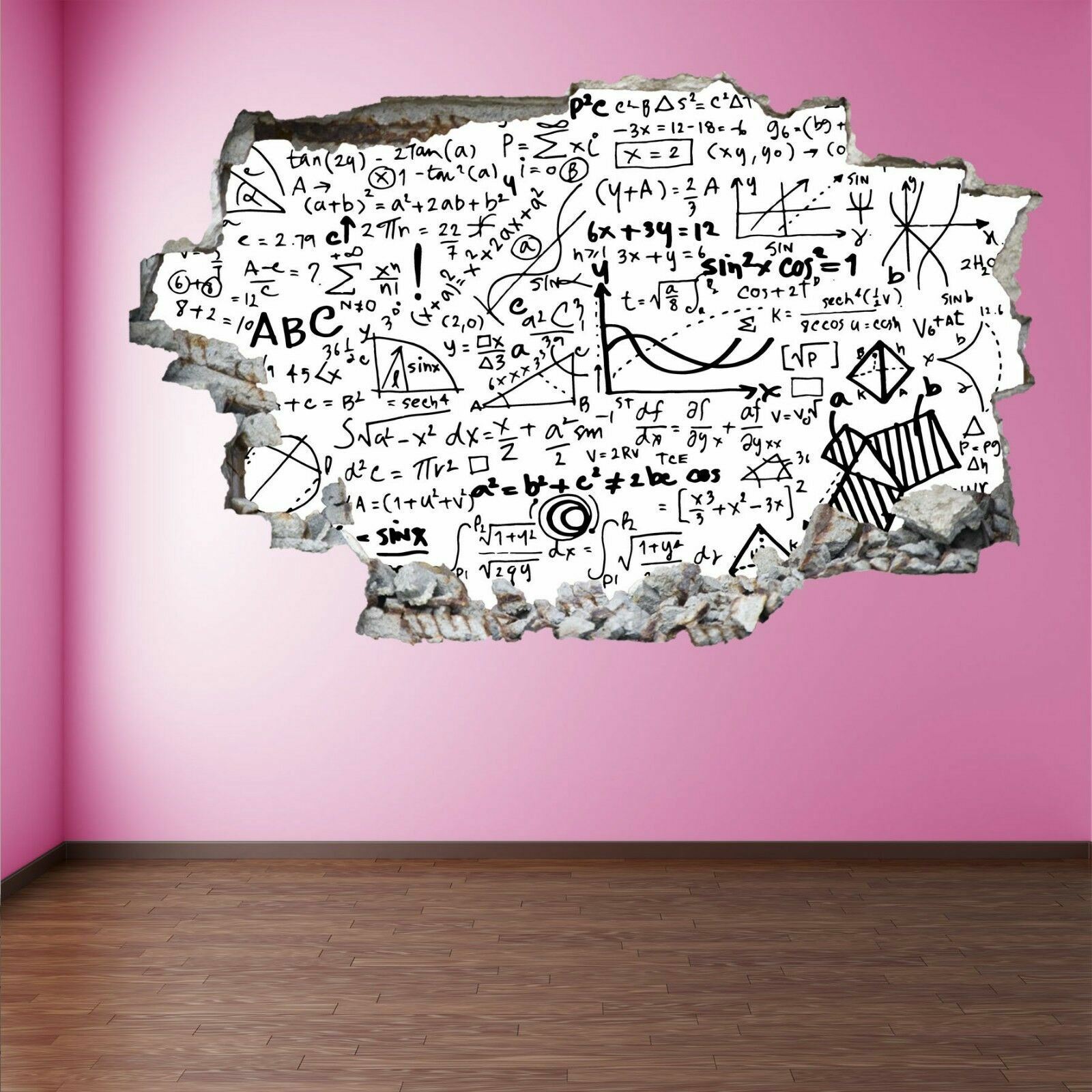 Math Formulas 3D Wall Art Sticker Mural Decal Mathematics School Decor ...