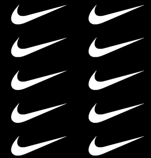 Set of 10 Nike swoosh vinyl decal sticker party decal color size choice ...
