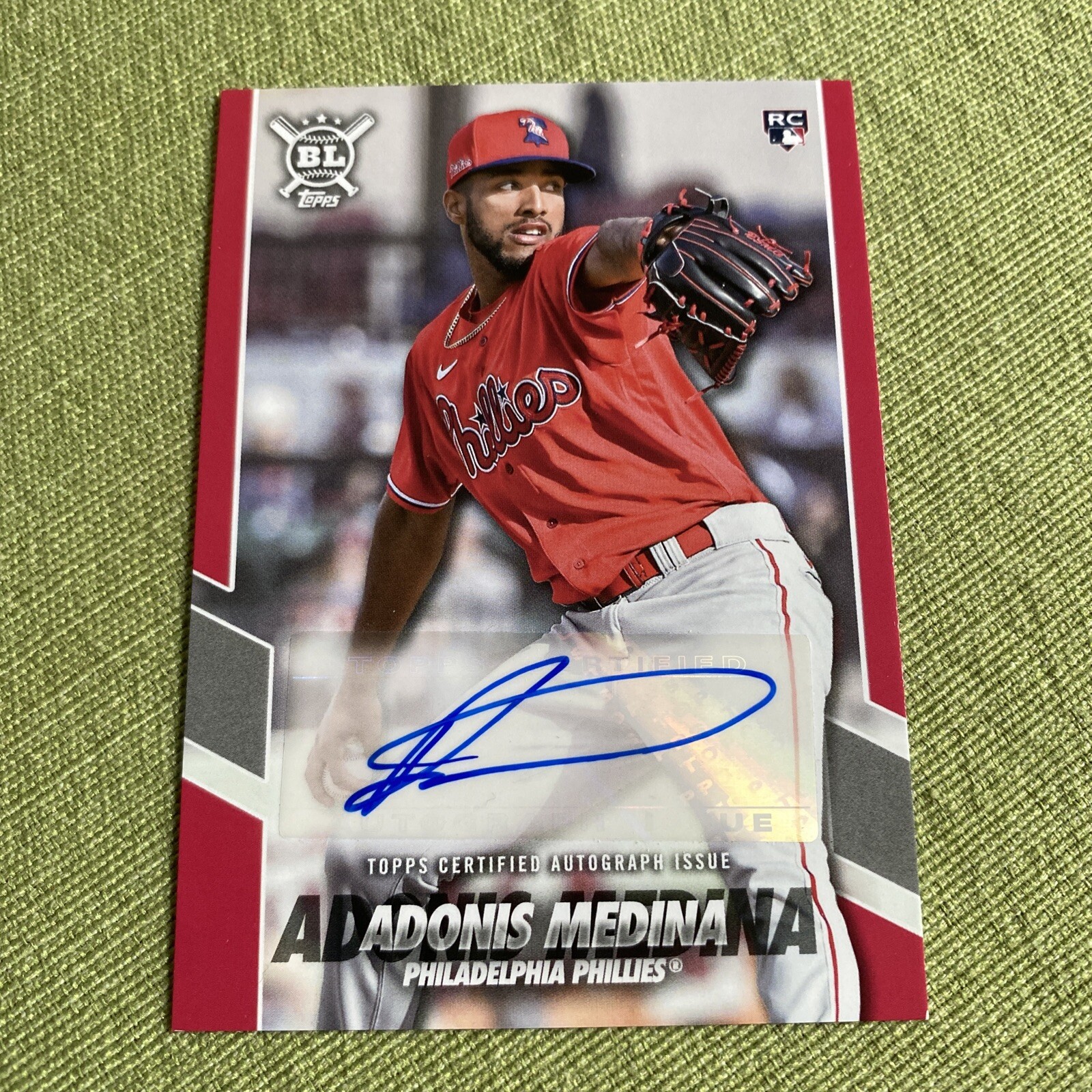 Adonis Medina 2021 Topps Big League AUTOGRAPH RC Phillies Rookie AUTO # ...