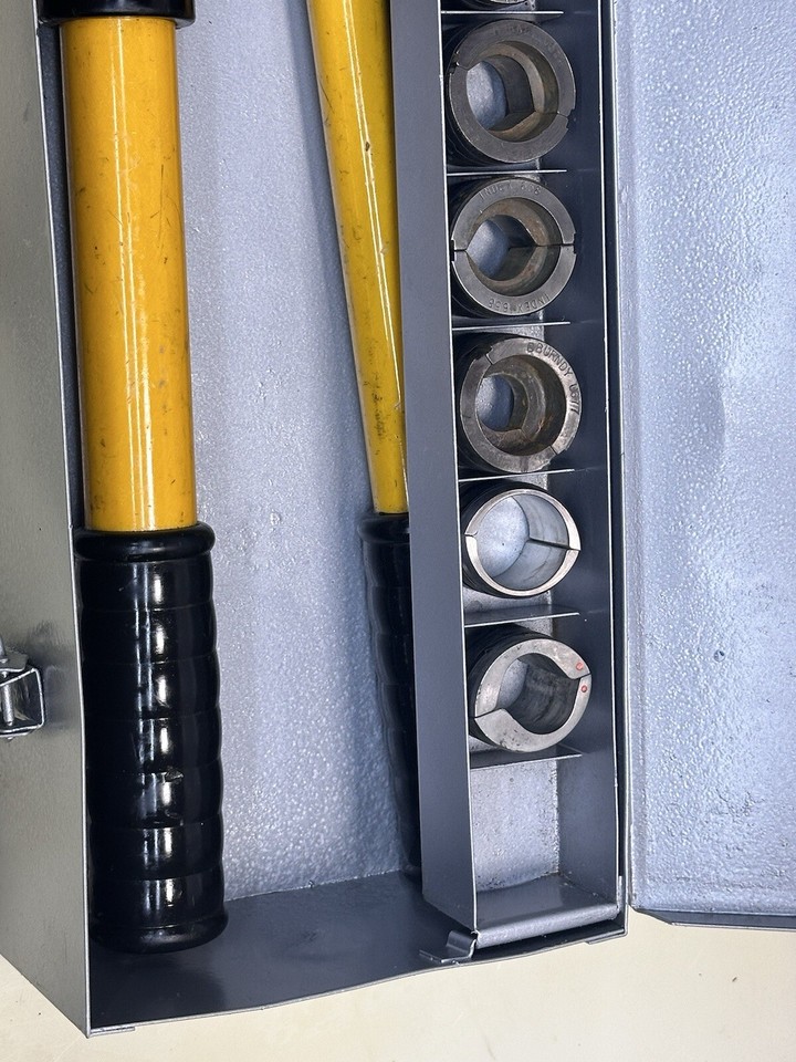 T&B Thomas & Betts TBM12M Hydraulic Crimper With 12 Sets Of Dies ...