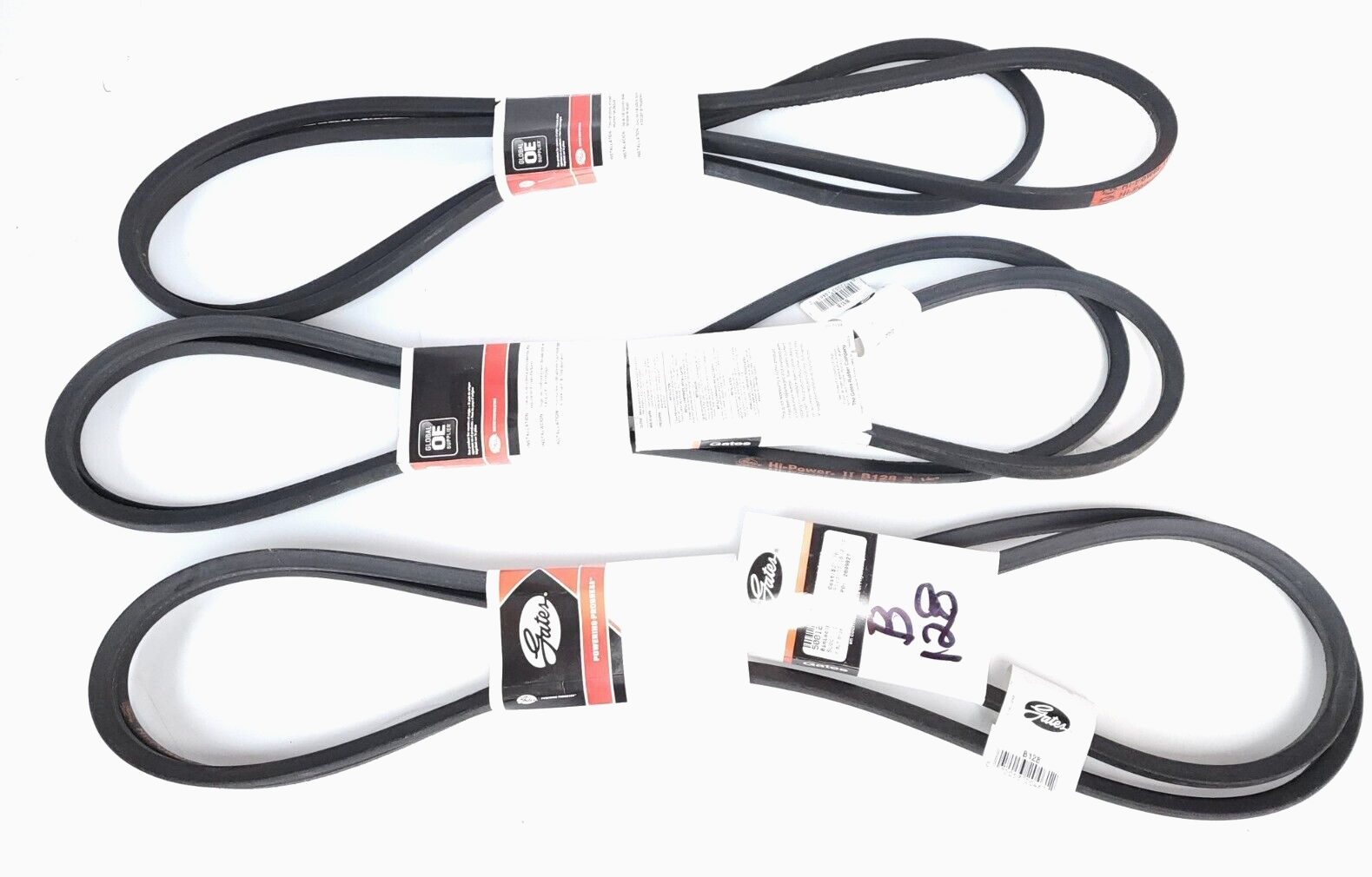 Gates Hi-power II Powerband Belt B128 V80 for sale online | eBay