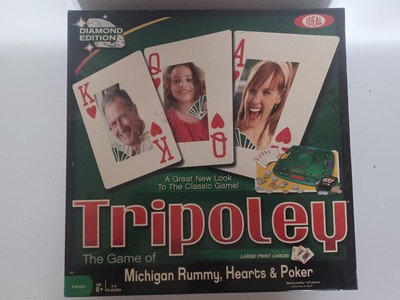 Ideal Tripoley 2020 Diamond Edition Game -Rummy Hearts Poker - Large ...