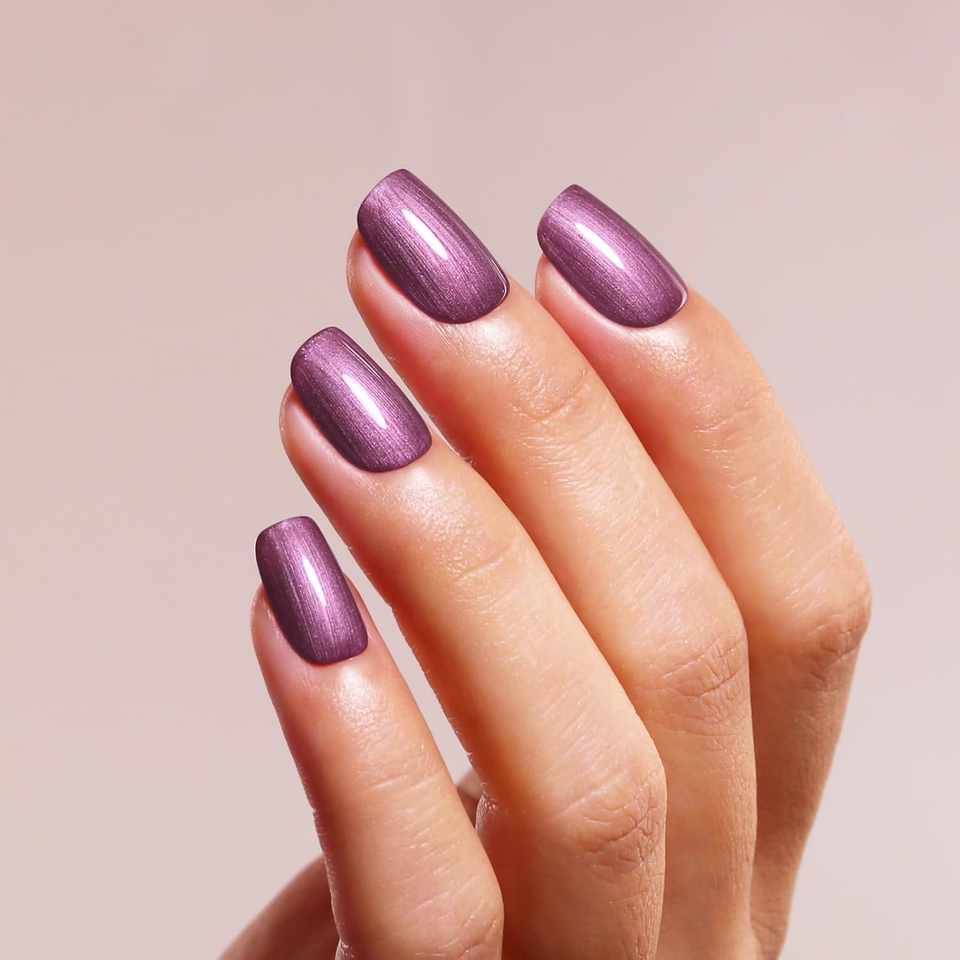 Pearl Gel Nail Polish - Burgundy Red Glitter Pearl Shimmer Gel Nail ...