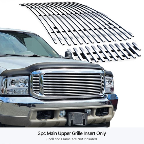 Fits 2000-2004 Ford Excursion Main Upper Stainless Chrome Billet Grille ...