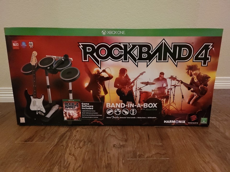 BRAND NEW * Xbox ONE Rock Band 4 Band in a Box Bundle Drums Set Mic ...
