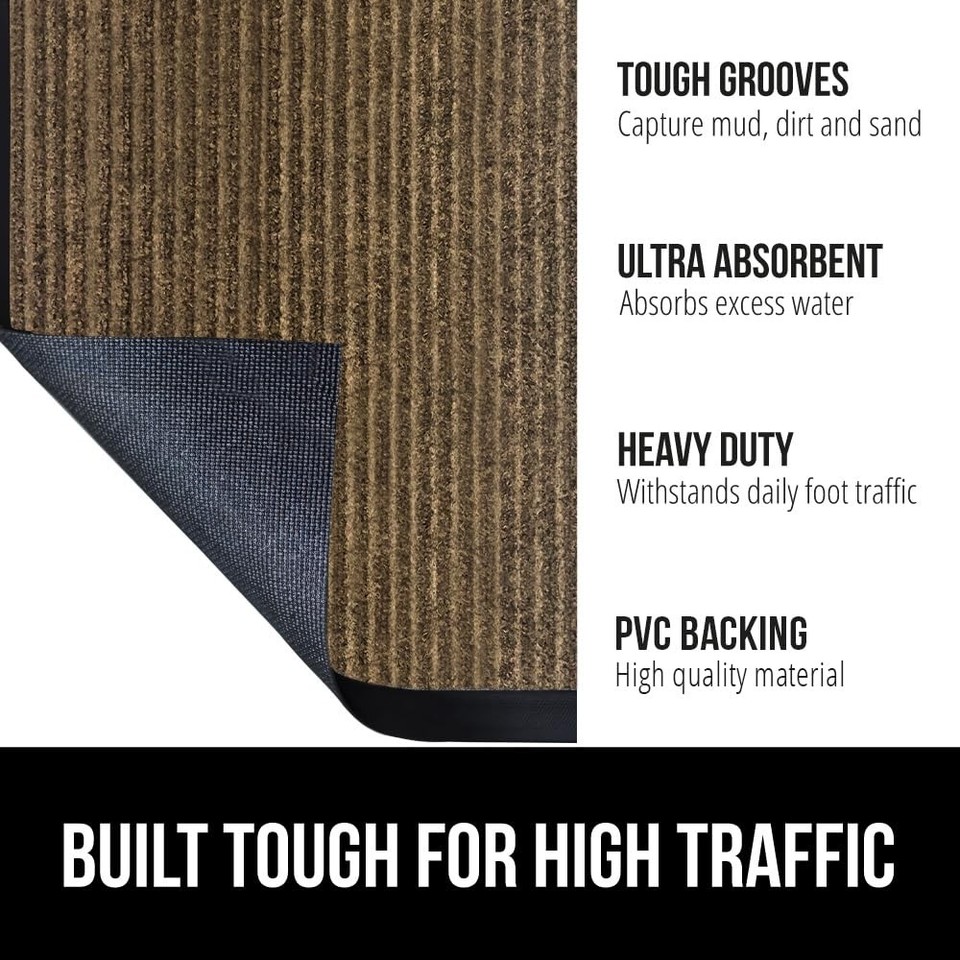 GORILLA GRIP Waterproof Traffic Guard Door Mat, 72x48, Heavy Duty ...