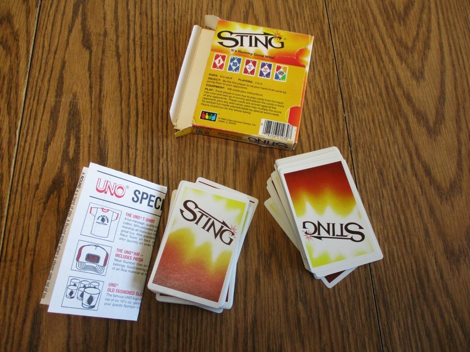 UNO STING CARD GAME NO. 1030 1984 RUMMY GONE WILD COMPLETE | eBay