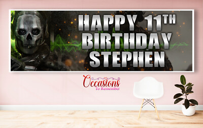 Personalised Call of Duty: Modern Warfare 2 Birthday Banner 36" x 12" # ...