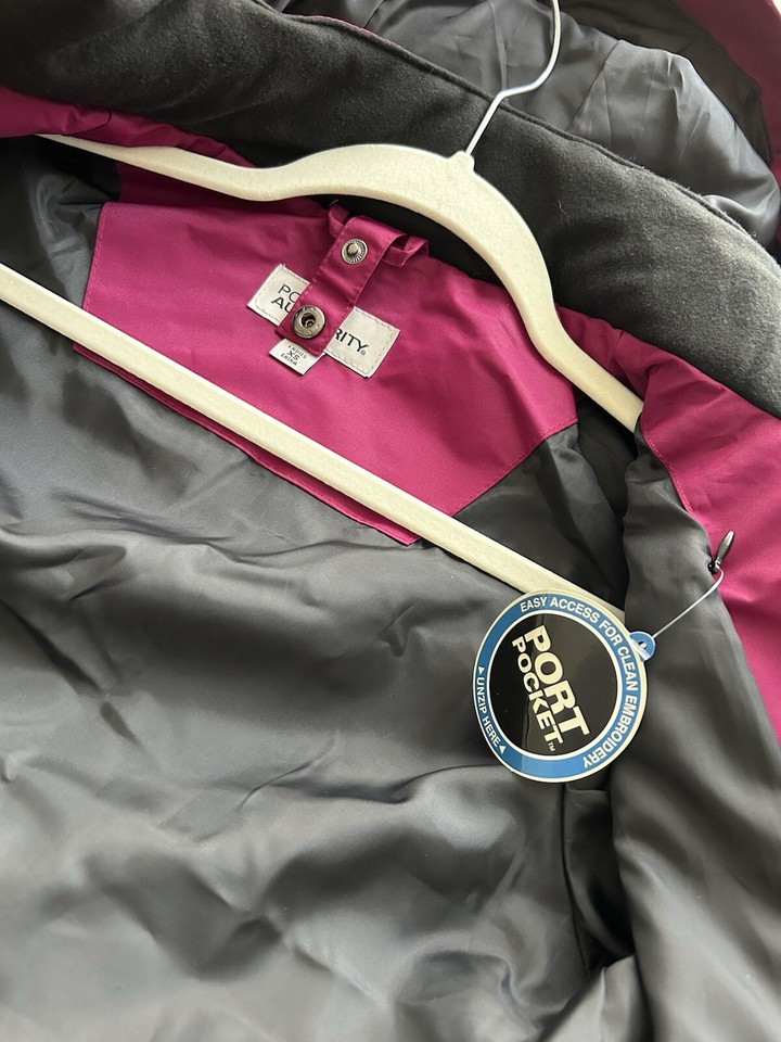 Port Authority Jacket Womens Ladies XS Magenta Berry Hood Rain Light ...
