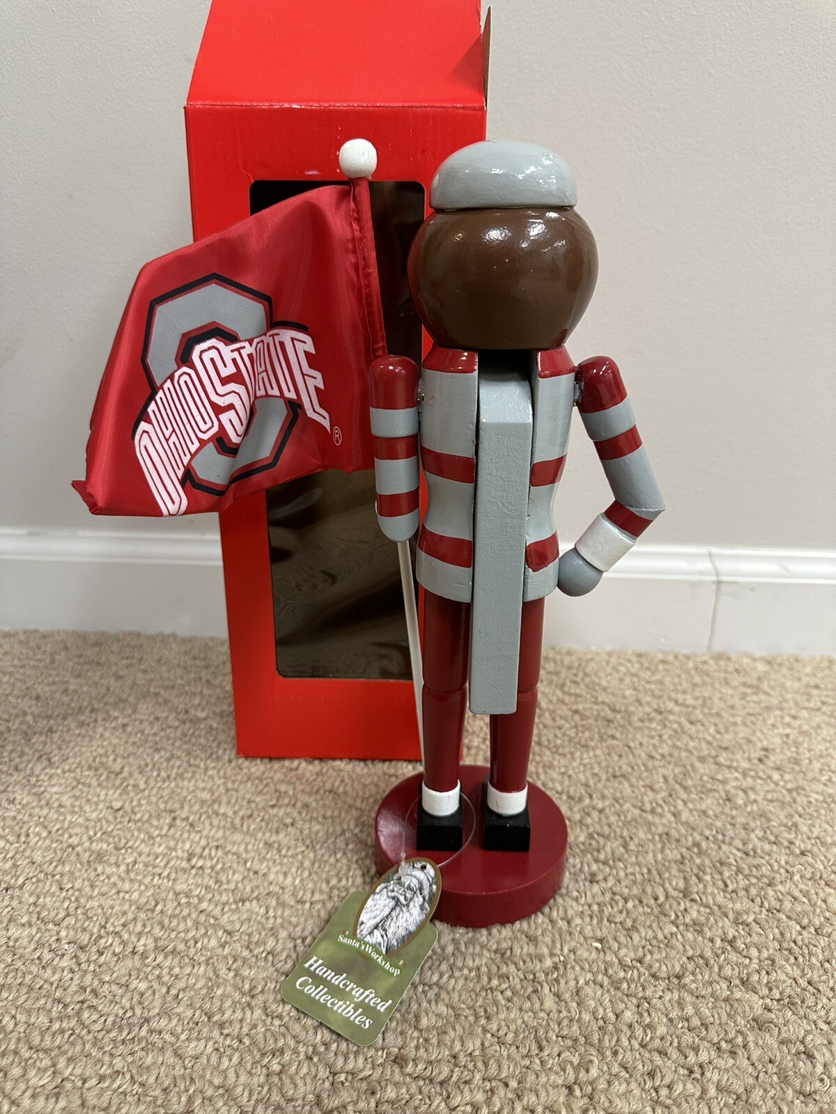 Ohio State Buckeyes Wooden Brutus 12” Nutcracker Christmas With 2 Sided ...
