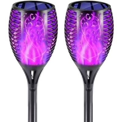 Cubilan Outdoor Torches 43" Solar Lights Halloween Decoration Purple 2 ...