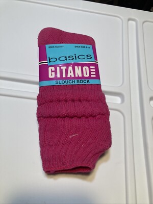 NEW Vintage Gitano Slouch Socks Women’s Sock Sz 9-11 Pink NOS Vtg Made In USA | eBay