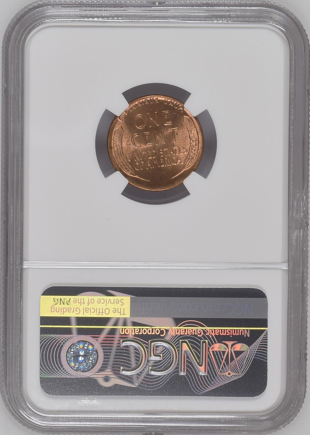 :1955 1C LINCOLN CENT KEY DATE NGC MS 66 RD GLOW CHERRY RED HIGHEST ...