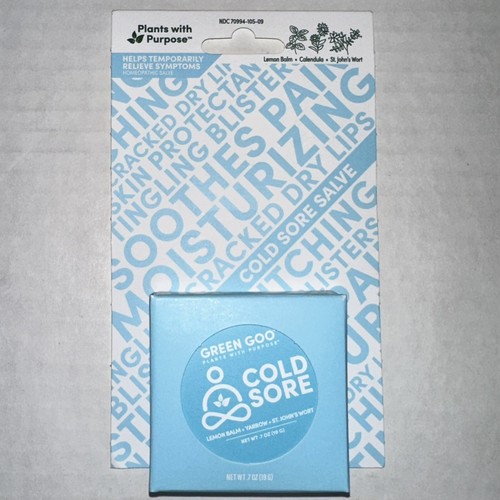 GREEN GOO Homeopathic COLD SORE Salve w/ Lemon Balm/Calendula/St Johns ...