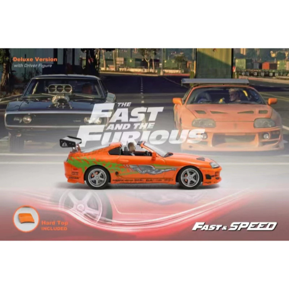 F/S TOYOTA SUPRA MK4 TARGA BRIAN FNF 1:64 WITH DRIVER FIGURE - PAUL ...
