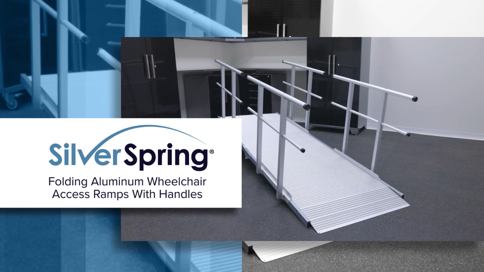 10' L Silver Spring Folding Aluminum Wheelchair Access Ramps with ...