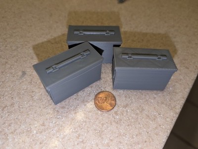 1/6 WWII WW2 US U.S. .50 Cal Machine Gun Ammo Can Box Lot Gi BBI DAM 3d ...