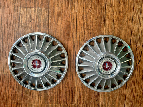 PAIR 1967 67 Ford Mustang Hubcap Rim Lug Wheel Cover Hub Cap 14" OEM ...
