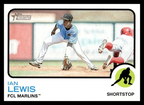 2022 Topps Heritage Minor League Ian Lewis 52 FCL Marlins | eBay