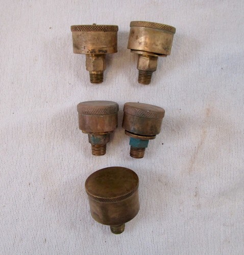 5 vintage brass grease cups 2 Lunkenheimer tiger no 1 Hit Miss Steam ...