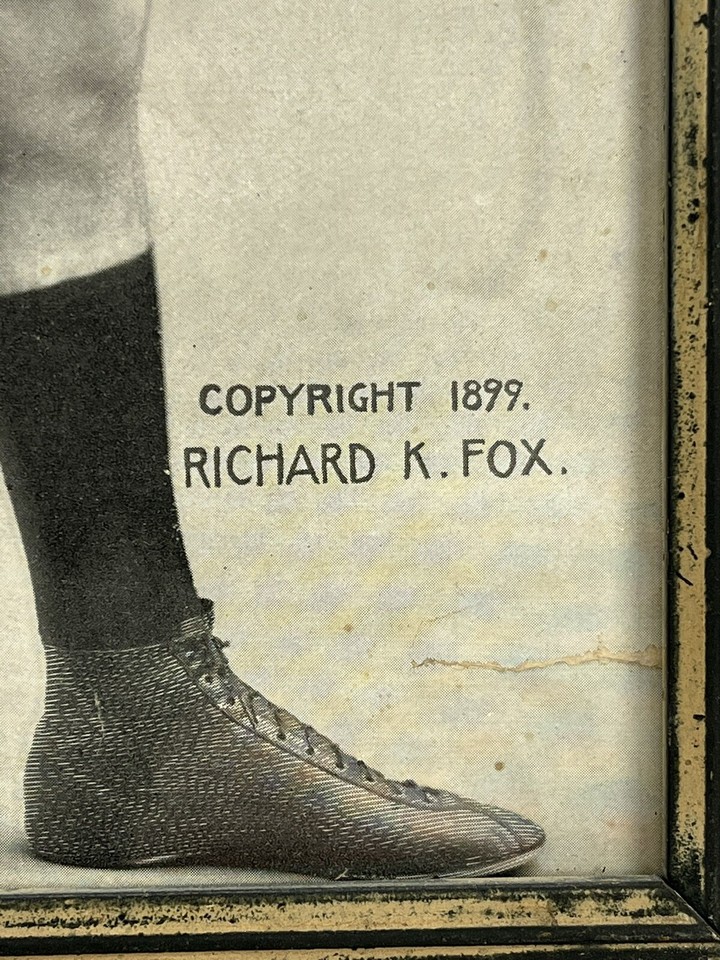 Original Antique 1899 Richard K. Fox Boxer Boxing Print from Cabinet ...