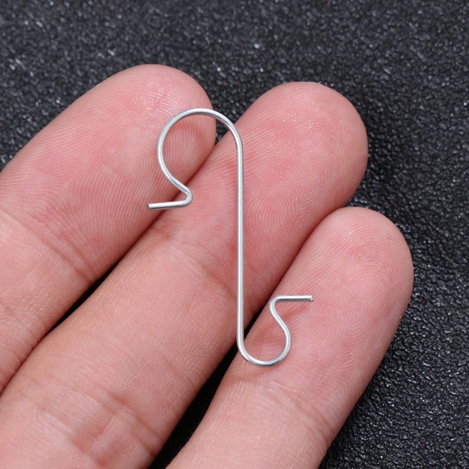 200pcs Small S Shape Hook Christmas Decorations Hanging Pothook Silver ...