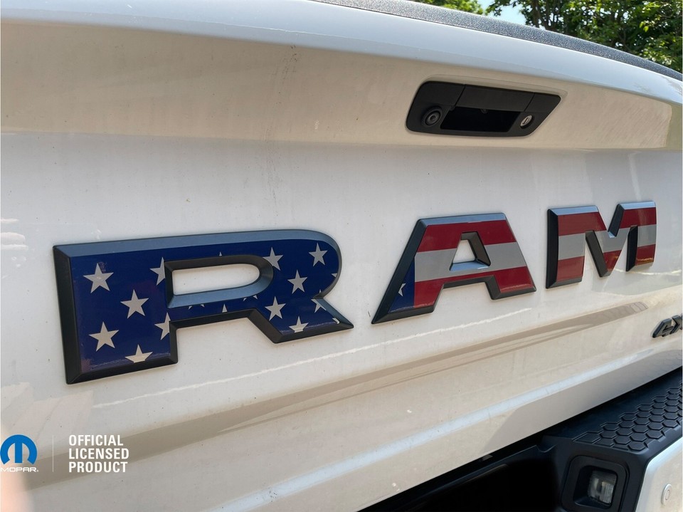 2025 RAM RHO 1500 tailgate emblem OVERLAY USA AMERICAN FLAG RSMB | eBay