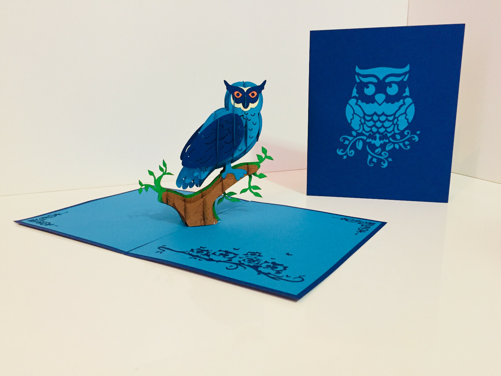Origami Pop Cards. Cute Turquoise & Blue Owl. 3D Pop Up Greeting ...