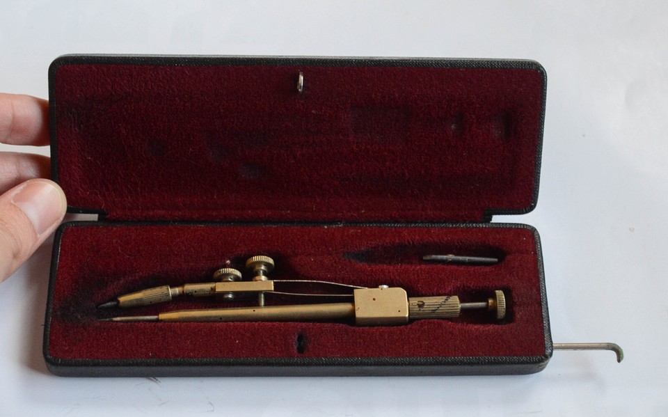 1960's RICHTER PRECISION Vintage German COMPASS Drafting Set with ...