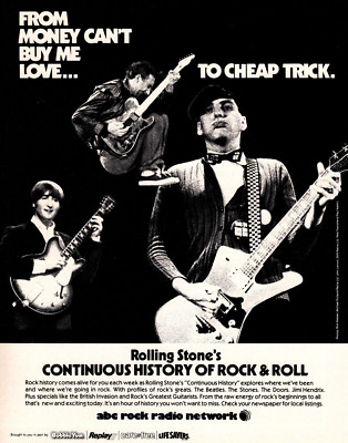1983 ROLLING STONE ABC ROCK RADIO PRINT AD, MUSIC RADIO PROG., NETWORK ...