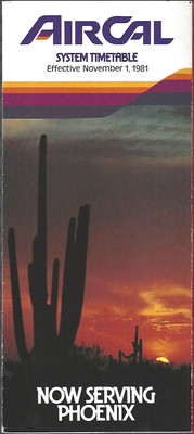 AirCal system timetable 11/1/81 [6063] Buy 4+ save 25% | eBay