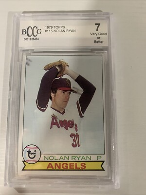 NOLAN RYAN~ANGELS~1979 TOPPS BCCG-7 VERY GOOD+ BECKETT GRADED BASEBALL ...