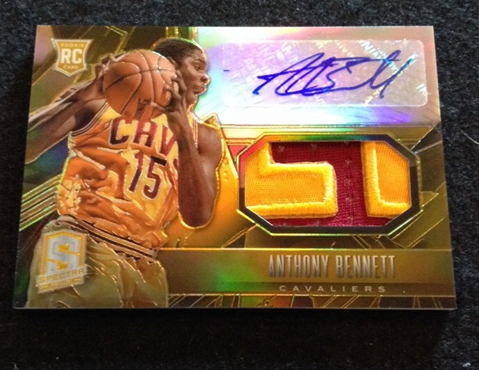 13-14 Spectra Gold RPA Rookie Patch Autograph Anthony Bennett RC Auto ...