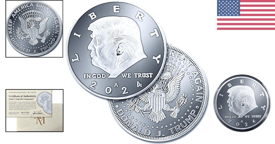 Commemorative Donald Trump Silver Coin 2024 - High Quality Silver ...