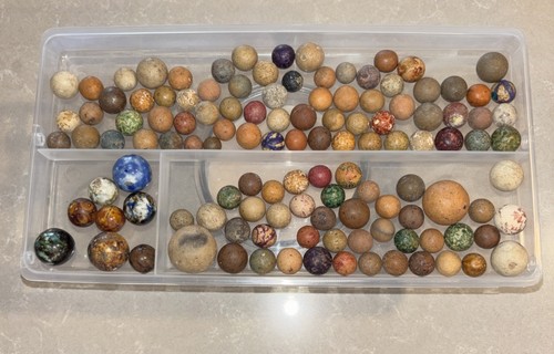 Lot of 120 German Handmade Clay Bennington Marble Other Clay Marbles | eBay