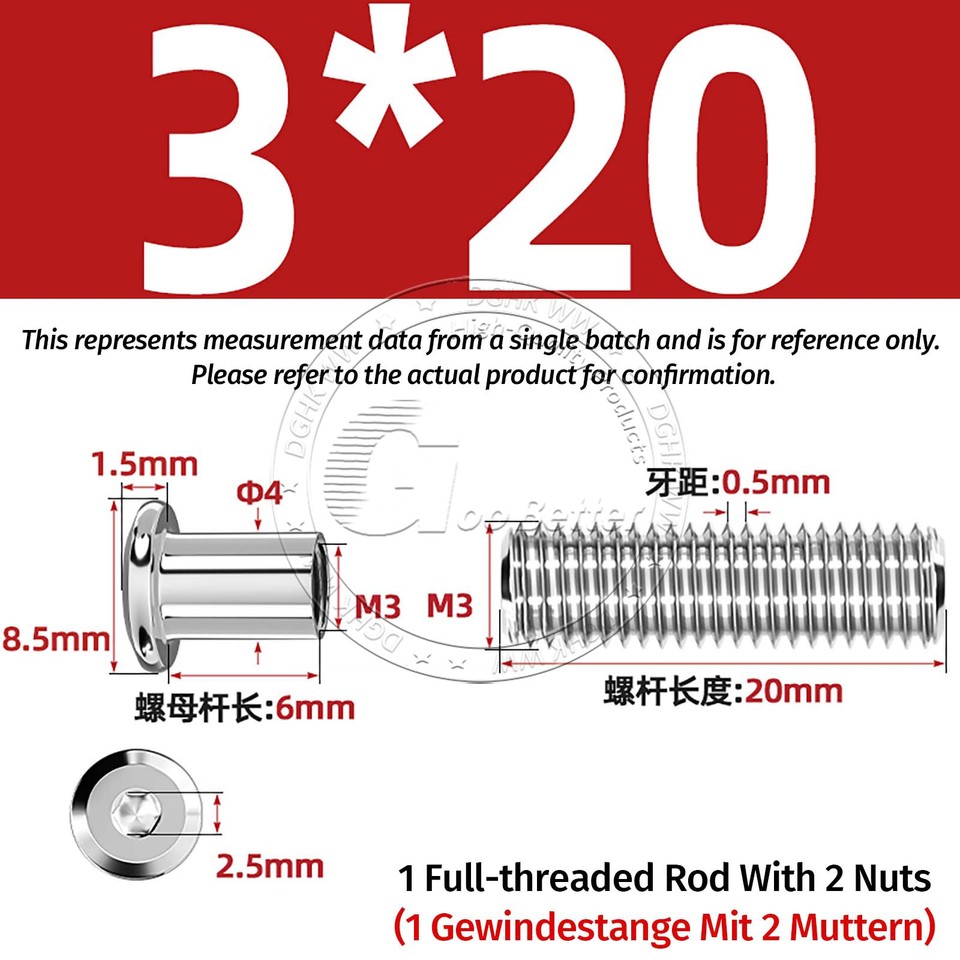 A2 STAINLESS STEEL THREADED ROD FULL THREAD & CAP NUTS FLAT HEAD ALLEN ...