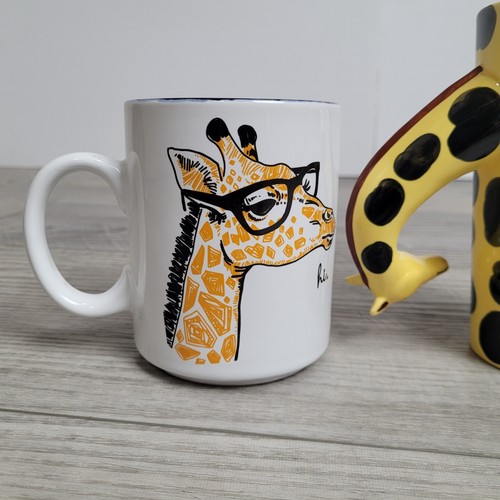 🦒 Giraffe Mug Trio (3) Whimsical Coffee Cup Set Safari Theme Playful ...
