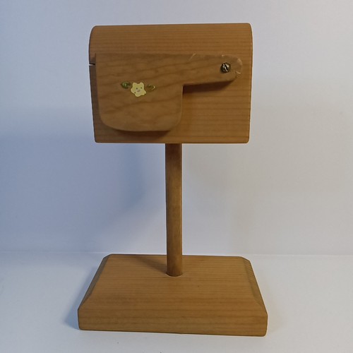 EUC Vintage Handcrafted Wooden Mailbox Stamp Roll Desktop Dispenser 6. ...