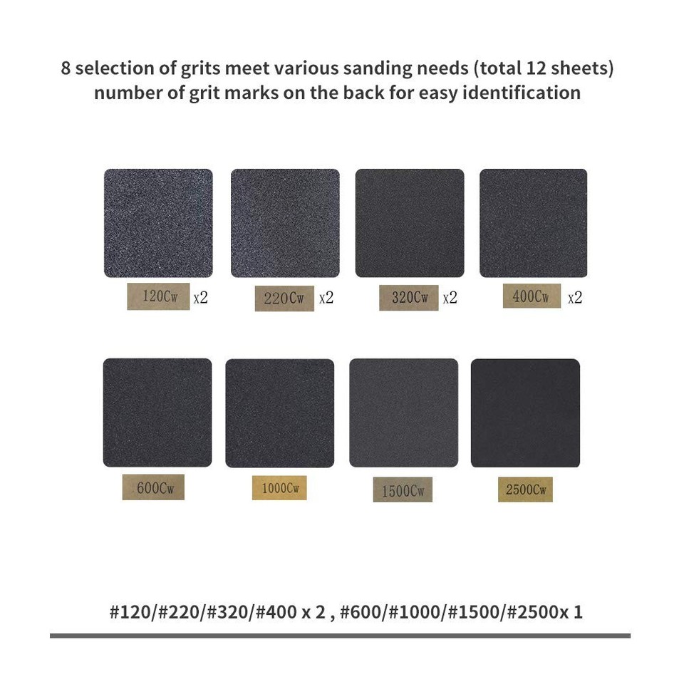Sand Paper, 120 to 2500 Fine Grit Sandpaper Assortment Pack with ...