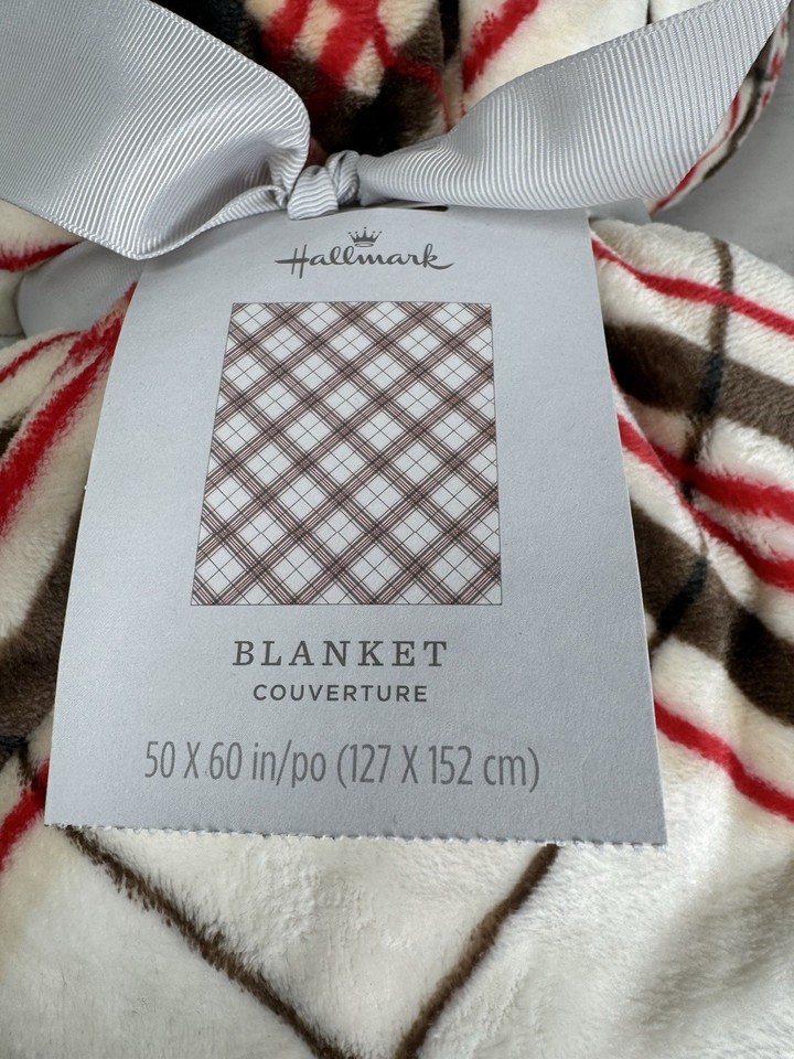 2023 HALLMARK SOFT COZY PLAID THROW BLANKET COUVERTURE 50" X 60" | eBay