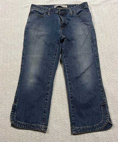 Gap Boot Cut Cropped Capri Blue Jeans Stretch Women Size 10 Curved Front Hem | eBay