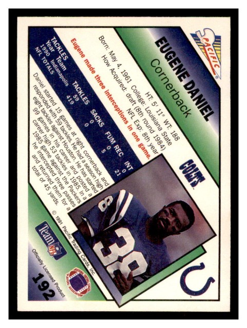 1991 Pacific - #192 Eugene Daniel for sale online | eBay