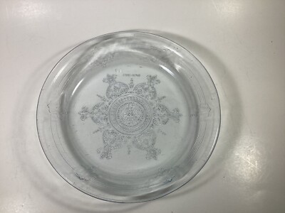 Vintage Fire King Philbe Clear Blue Glass Pie Pan Plate Baking Dish 8.5 ...